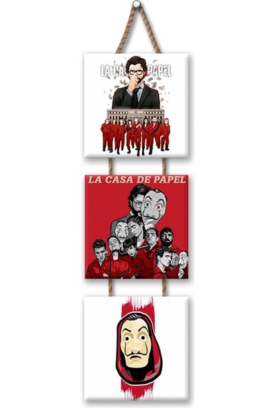 Hero Tasarım La Casa De Papel 3 Parça Ipli Mdf TABLOTGTB1304