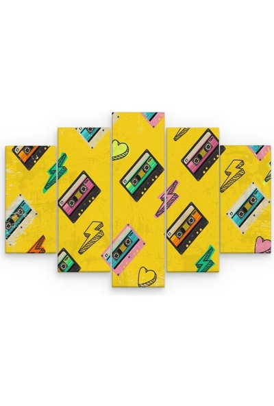 Hero Tasarım 70'ler Retro Kaset 5 Parça Mdf TABLOTGTB570