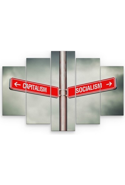 Hero Tasarım Kapitalizm & Sosyalizm 5 Parça Mdf TABLOTGTB255