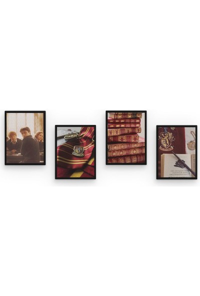 Hero Tasarım Gryffindor 4 Parça Mdf TABLOSLA632 Hero Tasarım Gryffindor 4 Parça Mdf TABLOSLA632