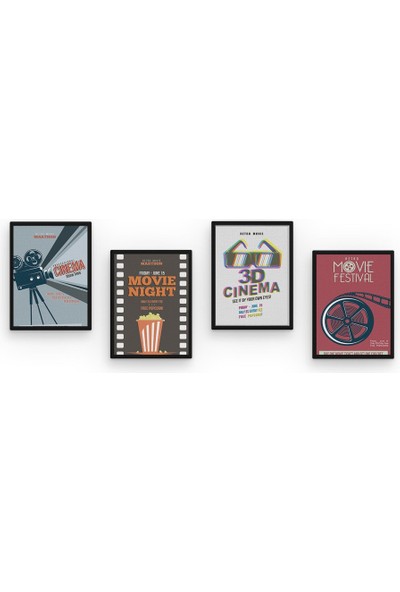 Hero Tasarım Film 4 Parça Mdf TABLOSLA688
