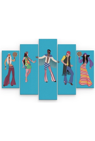 Hero Tasarım 70'ler Hippi Dans 5 Parça Mdf TABLOTGTB579