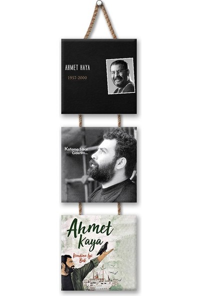Hero Tasarım Ahmet Kaya 3 Parça Ipli Mdf TABLOTLHT152 Hero Tasarım Ahmet Kaya 3 Parça Ipli Mdf TABLOTLHT152