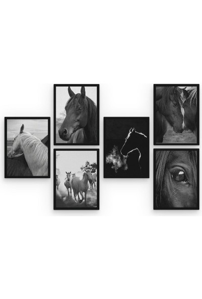Hero Tasarım Horse 6 Parça Mdf TABLOGMZ373
