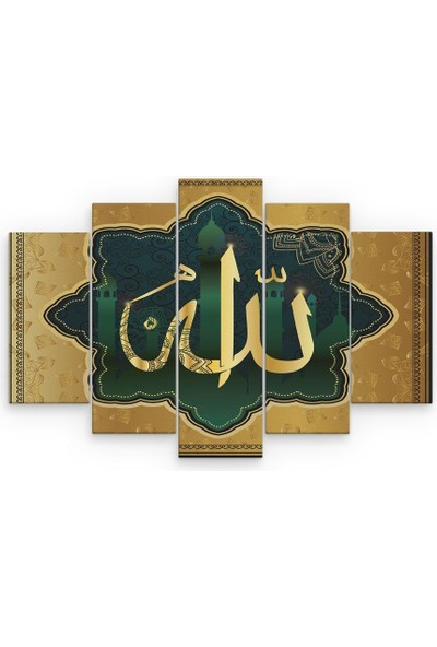 Hero Tasarım Allah Yazılı 5 Parça Mdf TABLOTGTB787