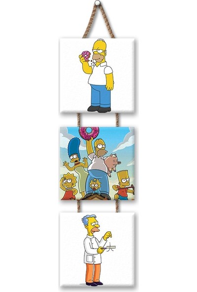Hero Tasarım Simpson 3 Parça Ipli Mdf TABLOTLH2677 Hero Tasarım Simpson 3 Parça Ipli Mdf TABLOTLH2677