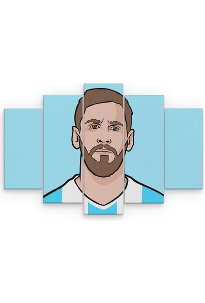Hero Tasarım Lionel Messi 5 Parça Mdf TABLOTGTB190