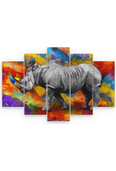 Hero Tasarım Gergedan 5 Parça Mdf TABLOTGTB1126