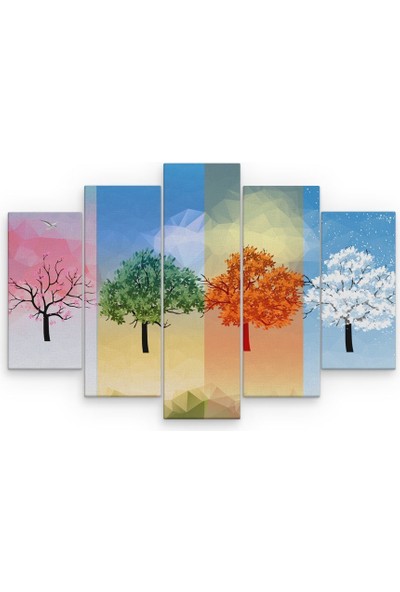 Hero Tasarım Mevsimler 5 Parça Mdf TABLOTGTB562 Hero Tasarım Mevsimler 5 Parça Mdf TABLOTGTB562