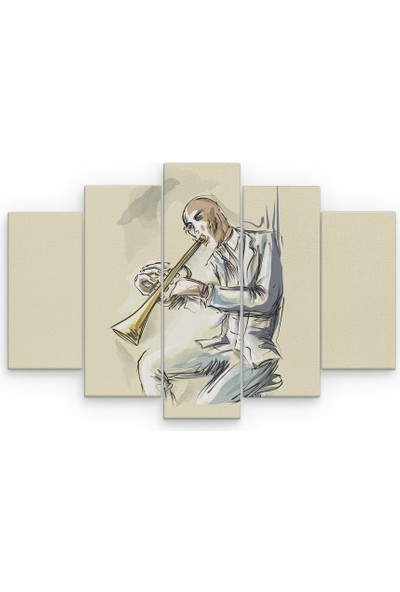 Hero Tasarım Playing Trumpet 5 Parça Mdf TABLOTGTB495 Hero Tasarım Playing Trumpet 5 Parça Mdf TABLOTGTB495
