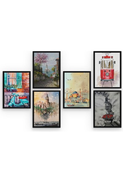 Hero Tasarım Istanbul 6 Parça Mdf TABLOGMZ427