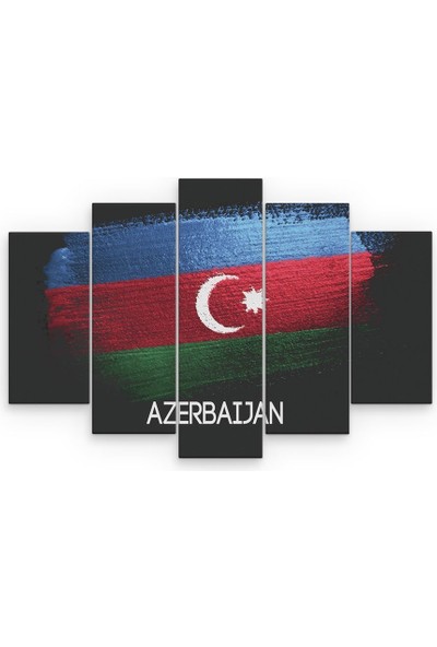 Hero Tasarım Azerbaycan Bayrağı 5 Parça Mdf TABLOTGTB397