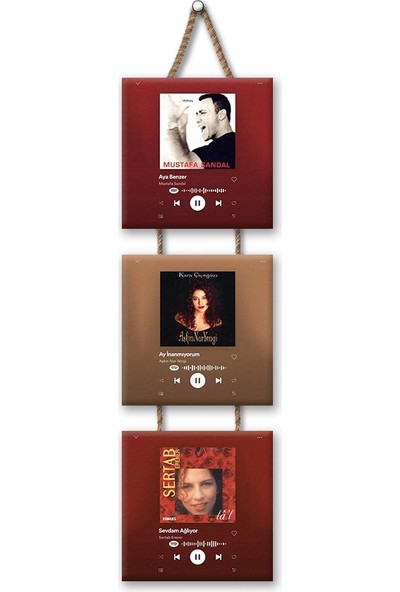 Hero Tasarım 90'lar Spotify Karekodlu 3 Parça Ipli Mdf TABLOTLH1547 Hero Tasarım 90'lar Spotify Karekodlu 3 Parça Ipli Mdf TABLOTLH1547