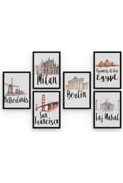 Hero Tasarım Istanbul 6 Parça Mdf TABLOGMZ428 Hero Tasarım Istanbul 6 Parça Mdf TABLOGMZ428