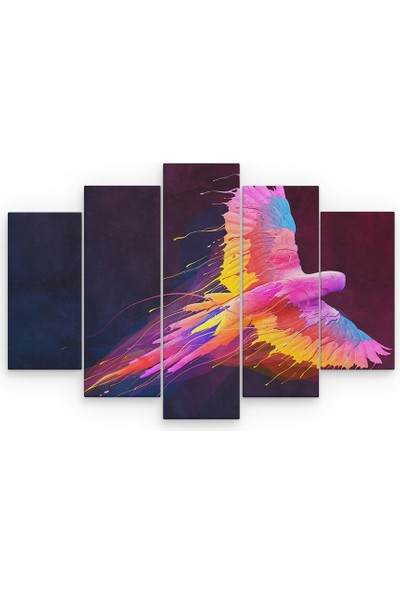 Hero Tasarım Renkli Kuş 5 Parça Mdf TABLONHL177 Hero Tasarım Renkli Kuş 5 Parça Mdf TABLONHL177