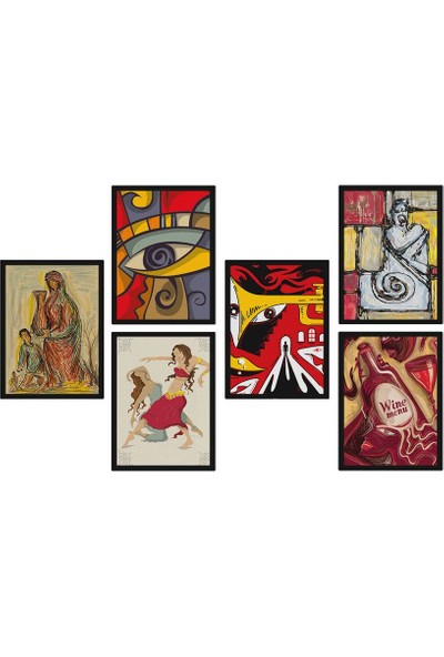 Hero Tasarım Marjinal 6 Parça Mdf TABLOGMZ512 Hero Tasarım Marjinal 6 Parça Mdf TABLOGMZ512