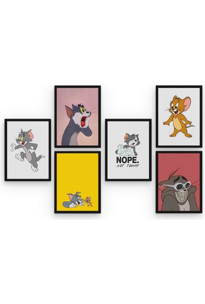 Hero Tasarım Tom ve Jerry 6 Parça Mdf TABLOGMZ398
