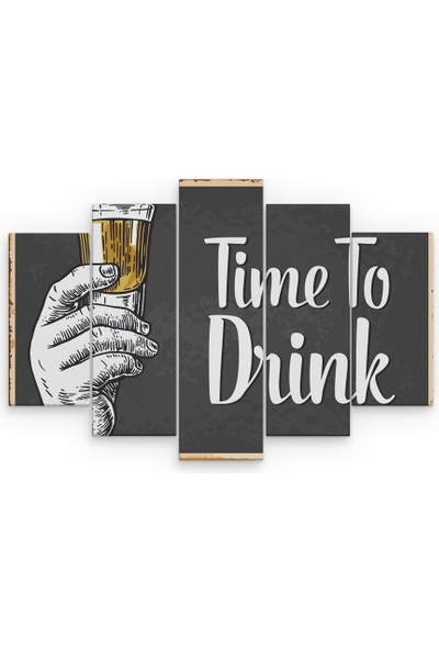 Hero Tasarım Time To Drink 5 Parça Mdf TABLONHL294 Hero Tasarım Time To Drink 5 Parça Mdf TABLONHL294