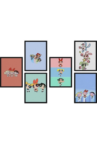 Hero Tasarım Powerpuff Girls 6 Parça Mdf TABLOGMZ219