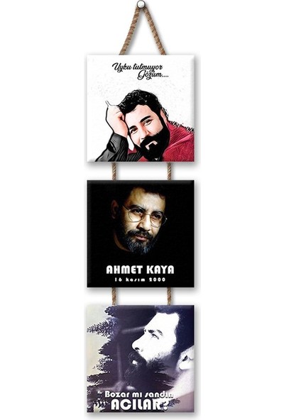 Hero Tasarım Ahmet Kaya 3 Parça Ipli Mdf TABLOTLHT150 Hero Tasarım Ahmet Kaya 3 Parça Ipli Mdf TABLOTLHT150
