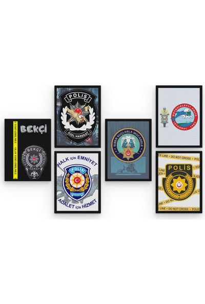 Hero Tasarım Polis Teşkilatı 6 Parça Mdf TABLOGMZ491