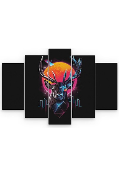 Hero Tasarım Geometrik Geyik 5 Parça Mdf TABLONHL451