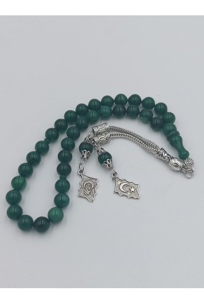 İbrahim Altıntaş Yeşil Şeffaf Küre Kehribar Tespih