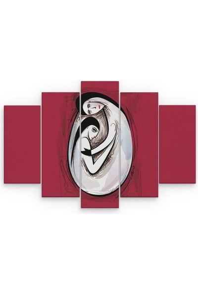 Hero Tasarım Anne Kız Bebek 5 Parça Mdf TABLOTGTB477 Hero Tasarım Anne Kız Bebek 5 Parça Mdf TABLOTGTB477