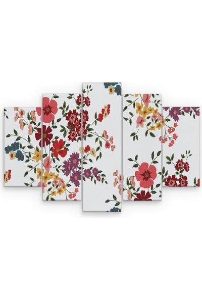 Hero Tasarım Çiçek Deseni 5 Parça Mdf TABLOTGTB764