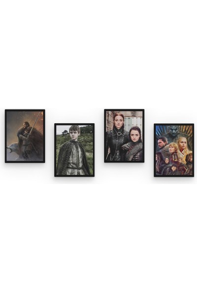 Hero Tasarım Game Of Thrones 4 Parça Mdf TABLOSLA467 Hero Tasarım Game Of Thrones 4 Parça Mdf TABLOSLA467