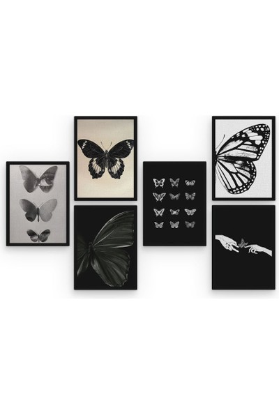 Hero Tasarım Kelebek 6 Parça Mdf TABLOGMZ380