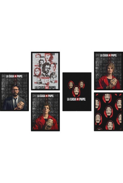 Hero Tasarım La Casa De Papel 6 Parça Mdf TABLOGMZ232