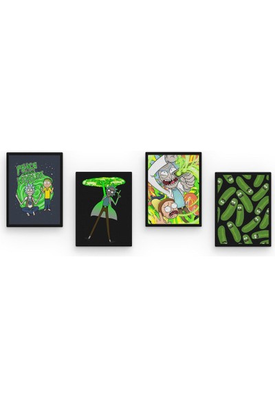Hero Tasarım Rick And Morty 4 Parça Mdf TABLOSLA600 Hero Tasarım Rick And Morty 4 Parça Mdf TABLOSLA600