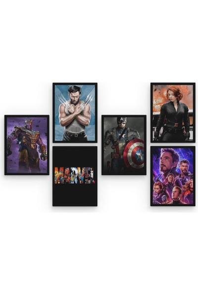 Hero Tasarım Film Serisi 6 Parça Mdf TABLOGMZ381