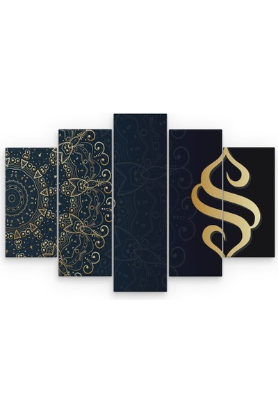 Hero Tasarım Hat Sanatı 5 Parça Mdf TABLOTGTB1028