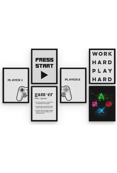 Hero Tasarım Gamer 6 Parça Mdf TABLOGMZ450