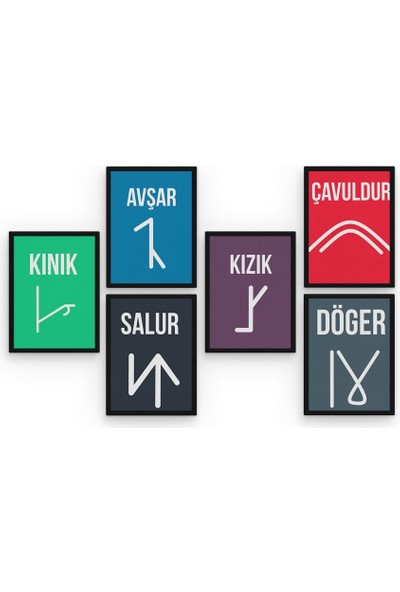 Hero Tasarım Türk Boyları 6 Parça Mdf TABLOGMZ493