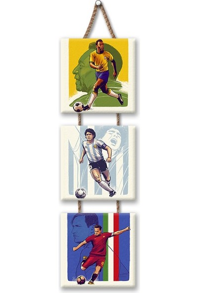 Hero Tasarım Tarihi Futbolcular 3 Parça Ipli Mdf TABLOTLHT292