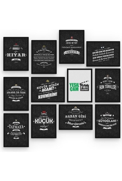 Hero Tasarım Yeşilçam Replikleri 12 Parça Mdf TABLOTGTB1268