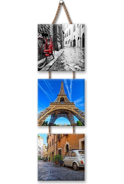 Hero Tasarım Paris 3 Parça Ipli Mdf TABLOTLH1141