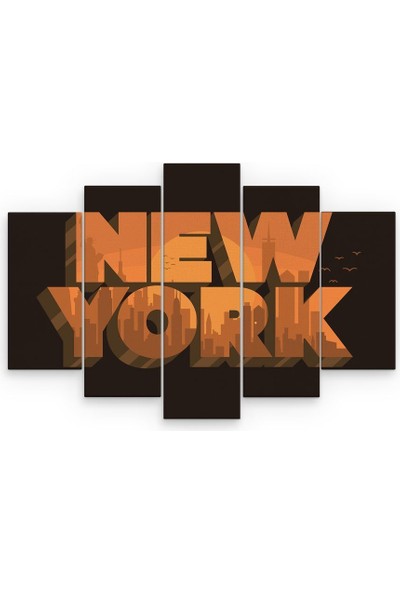 Hero Tasarım New York 5 Parça Mdf TABLOTGTB156