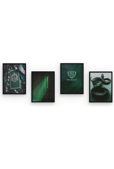 Hero Tasarım Slytherin 4 Parça Mdf TABLOSLA606
