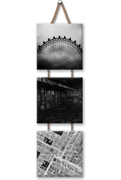 Hero Tasarım Siyah Beyaz 3 Parça Ipli Mdf TABLOTLH2617 Hero Tasarım Siyah Beyaz 3 Parça Ipli Mdf TABLOTLH2617