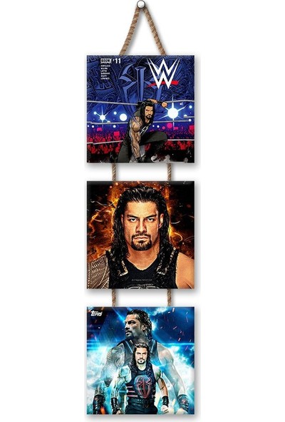 Hero Tasarım Wwe 3 Parça Ipli Mdf TABLOTLH1105 Hero Tasarım Wwe 3 Parça Ipli Mdf TABLOTLH1105