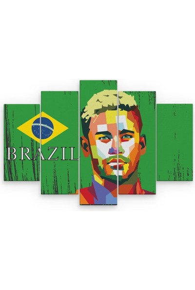 Hero Tasarım Neymar 5 Parça Mdf TABLOTGTB381