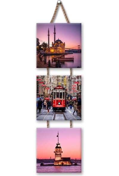 Hero Tasarım Istanbul 3 Parça Ipli Mdf TABLOTGTB1333