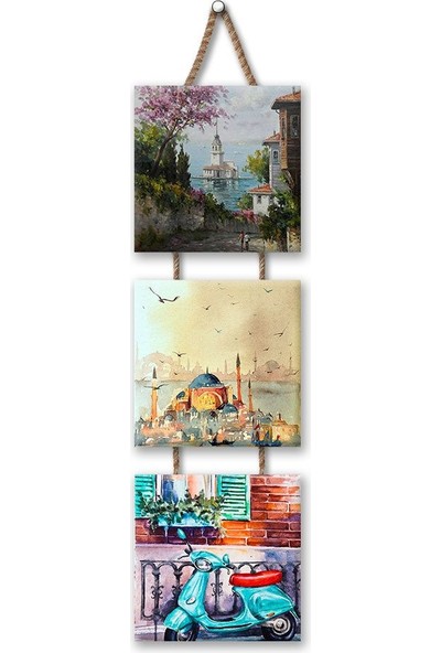 Hero Tasarım Istanbul 3 Parça Ipli Mdf TABLOTLH2754