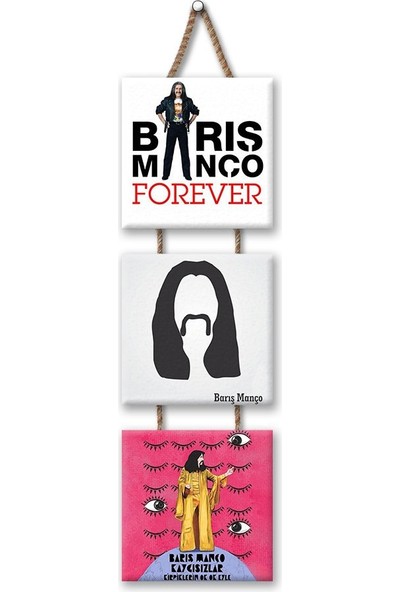 Hero Tasarım Barış Manço 3 Parça Ipli Mdf TABLOTLH1186