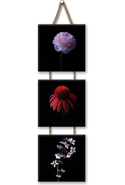 Hero Tasarım Çiçek 3 Parça Ipli Mdf TABLOTLH1568