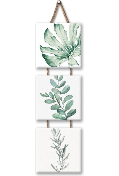 Hero Tasarım Yapraklar 3 Parça Ipli Mdf TABLOTLH2715